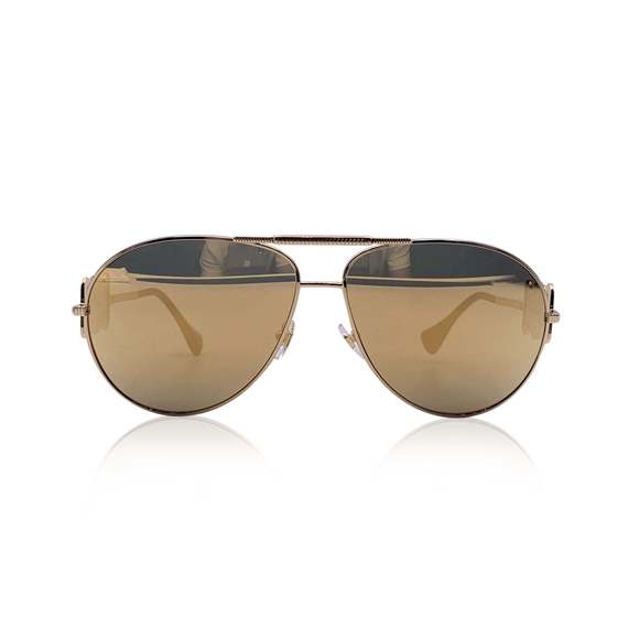 Versace | Accessories | Versace Gold Metal Aviator Medusa Sunglasses ...